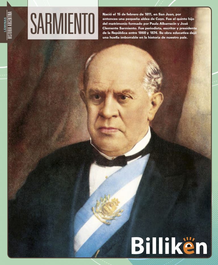 Domingo Faustino Sarmiento en una hermosa lámina descargable - Billiken