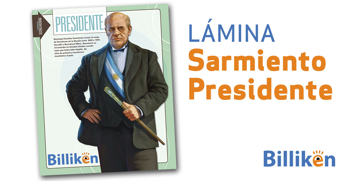 El presidente Sarmiento en una lámina imprimible ideal para trabajar en ...