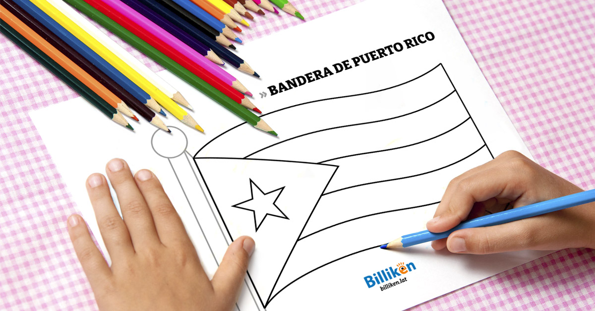 Bandera de Puerto Rico para colorear e imprimir - Billiken