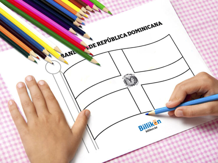 Bandera de República Dominicana para colorear e imprimir - Billiken