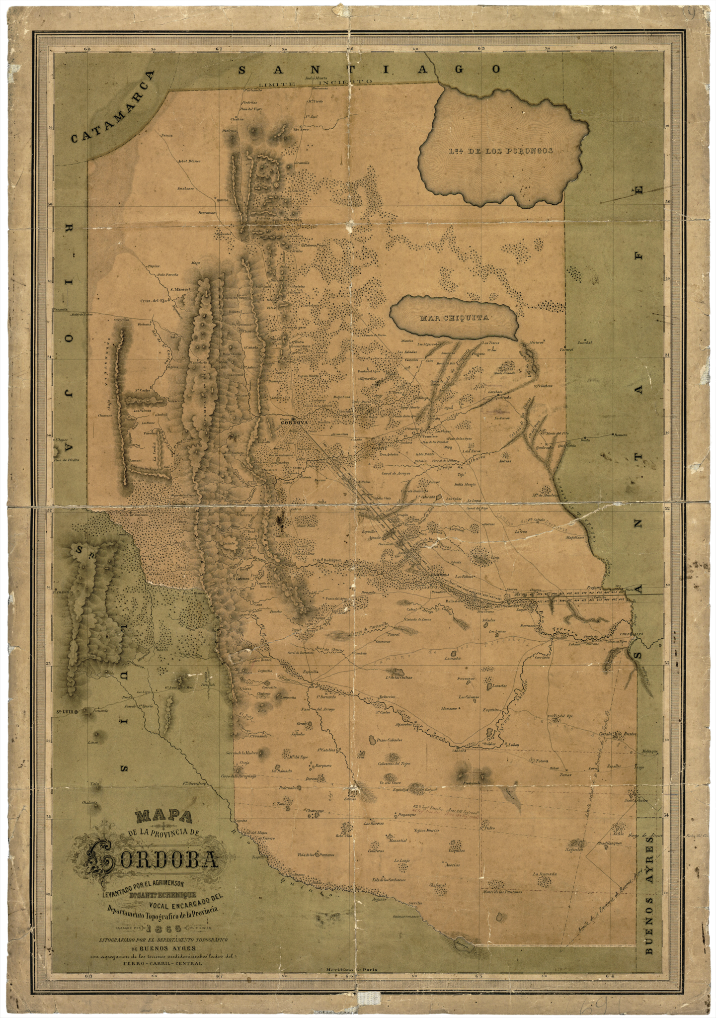 ¿Cómo era la provincia de Córdoba en 1866? Un mapa topográfico lo ...